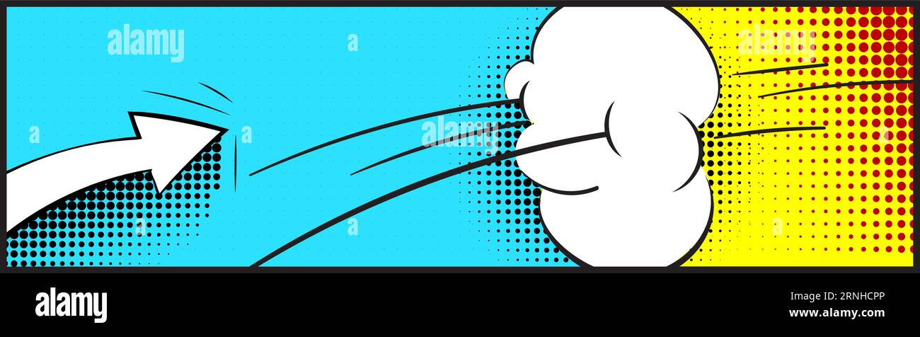 Comic page with color halftone effect. Explosion cloud Stock Vector ...