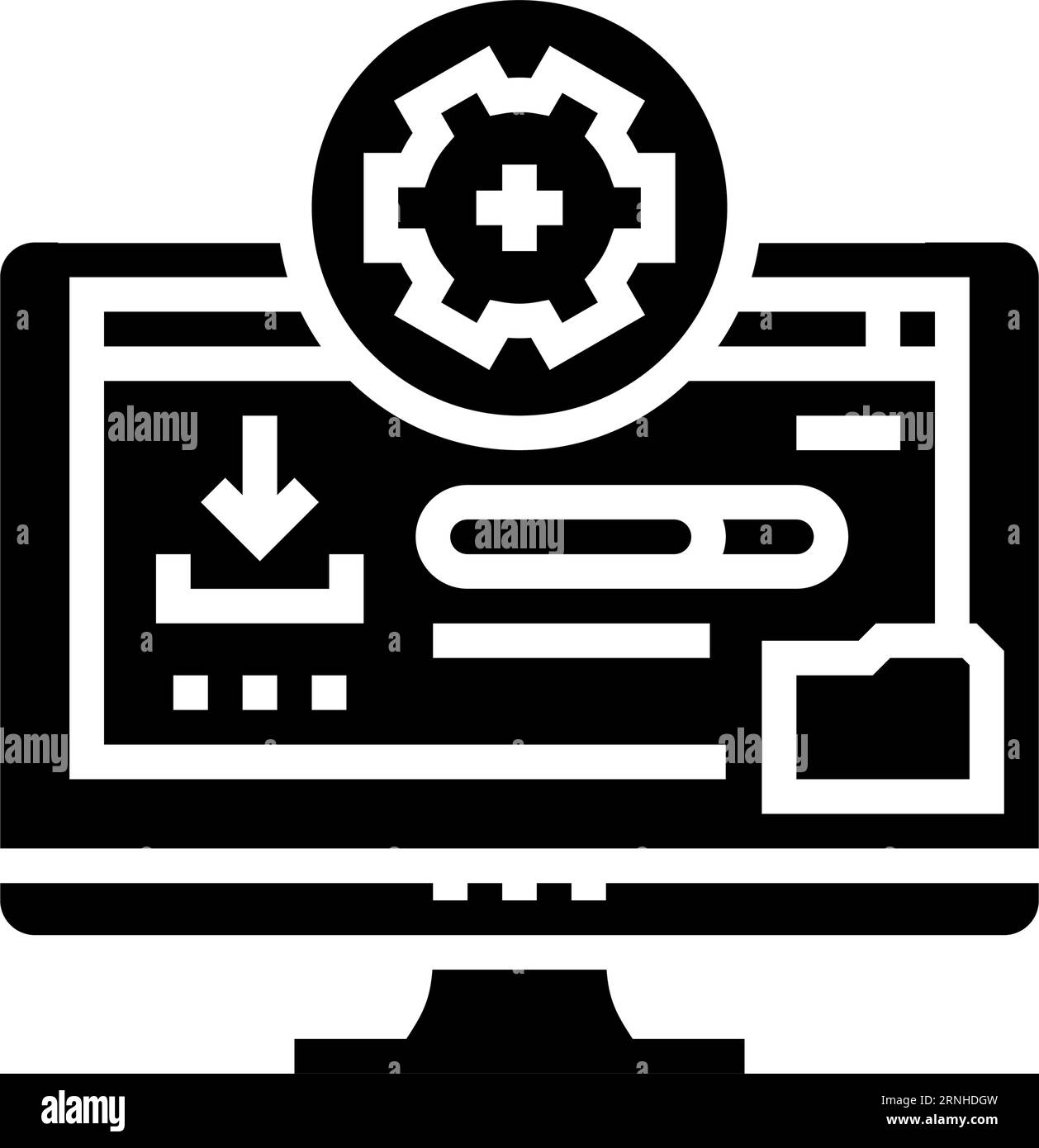 driver installation repair computer glyph icon vector illustration ...