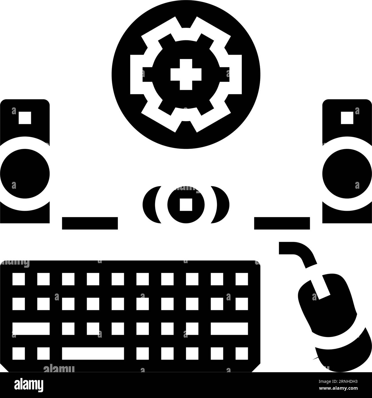 peripheral setup repair computer glyph icon vector illustration Stock ...