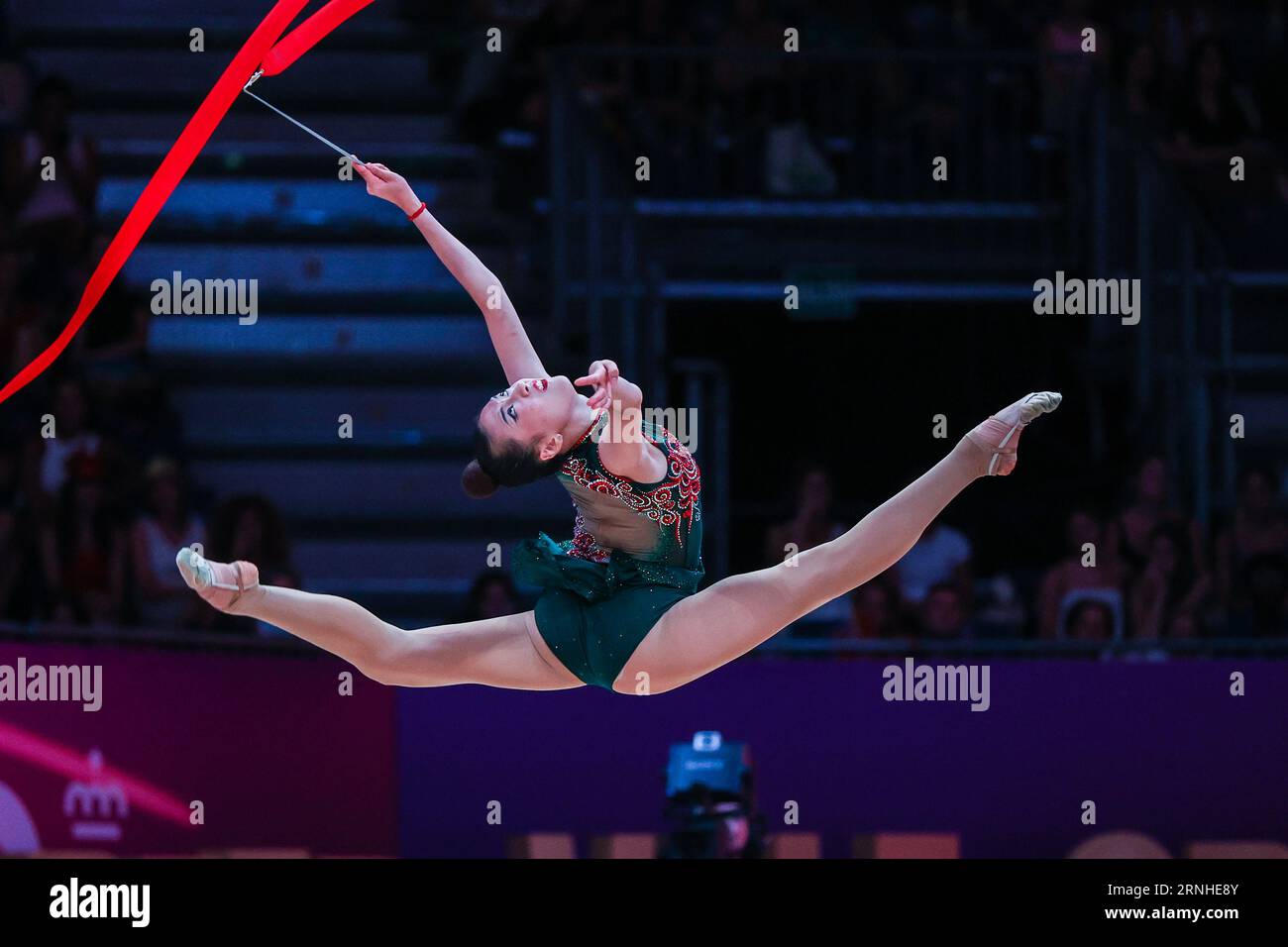 Zilu Wang (CHN) seen in action during 40th FIG Rhythmic Gymnastics World Championships Valencia ...