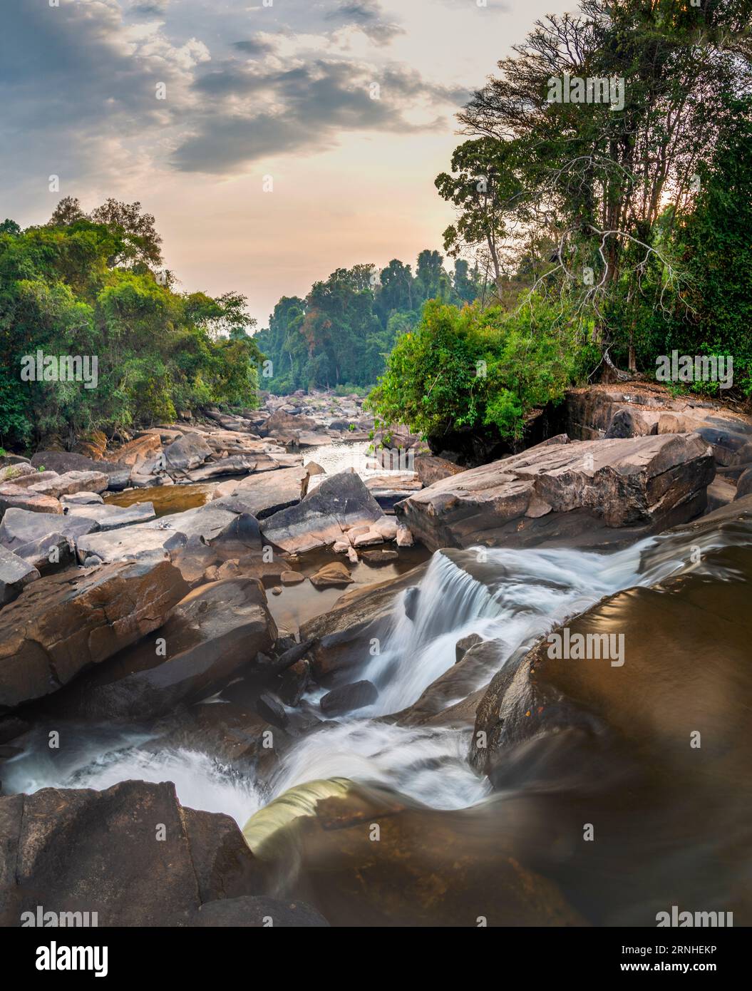 On the Pakse Loop route,long exposure water motion,over wonderful rock ...