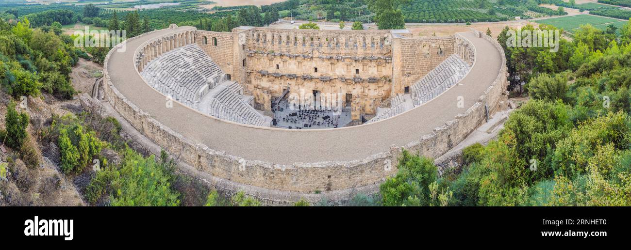 Aspendos Ancient City. Aspendos acropolis city ruins, cisterns ...