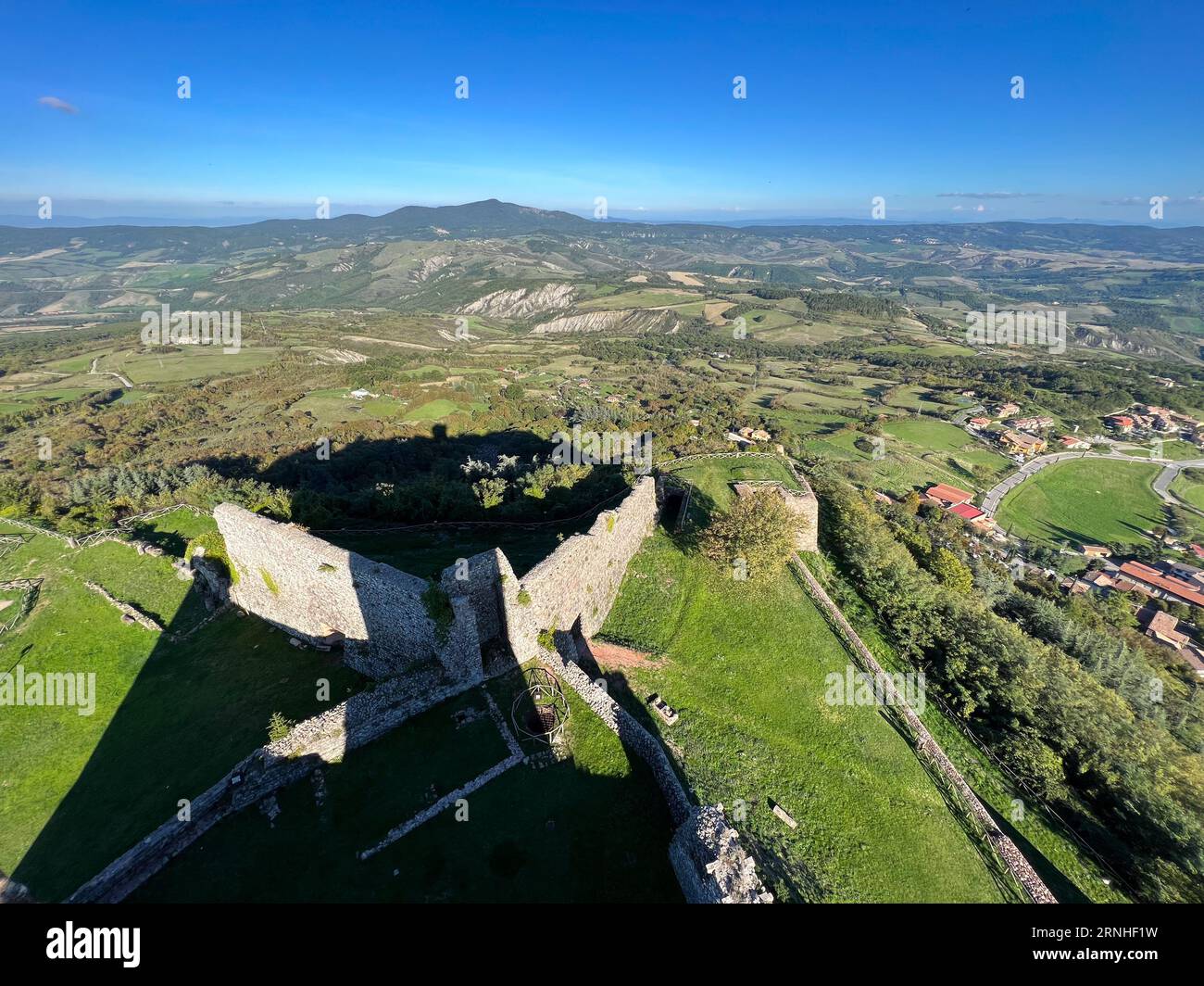 Tuscany landscape seen from the Radicofani Fortress Stock Photo - Alamy