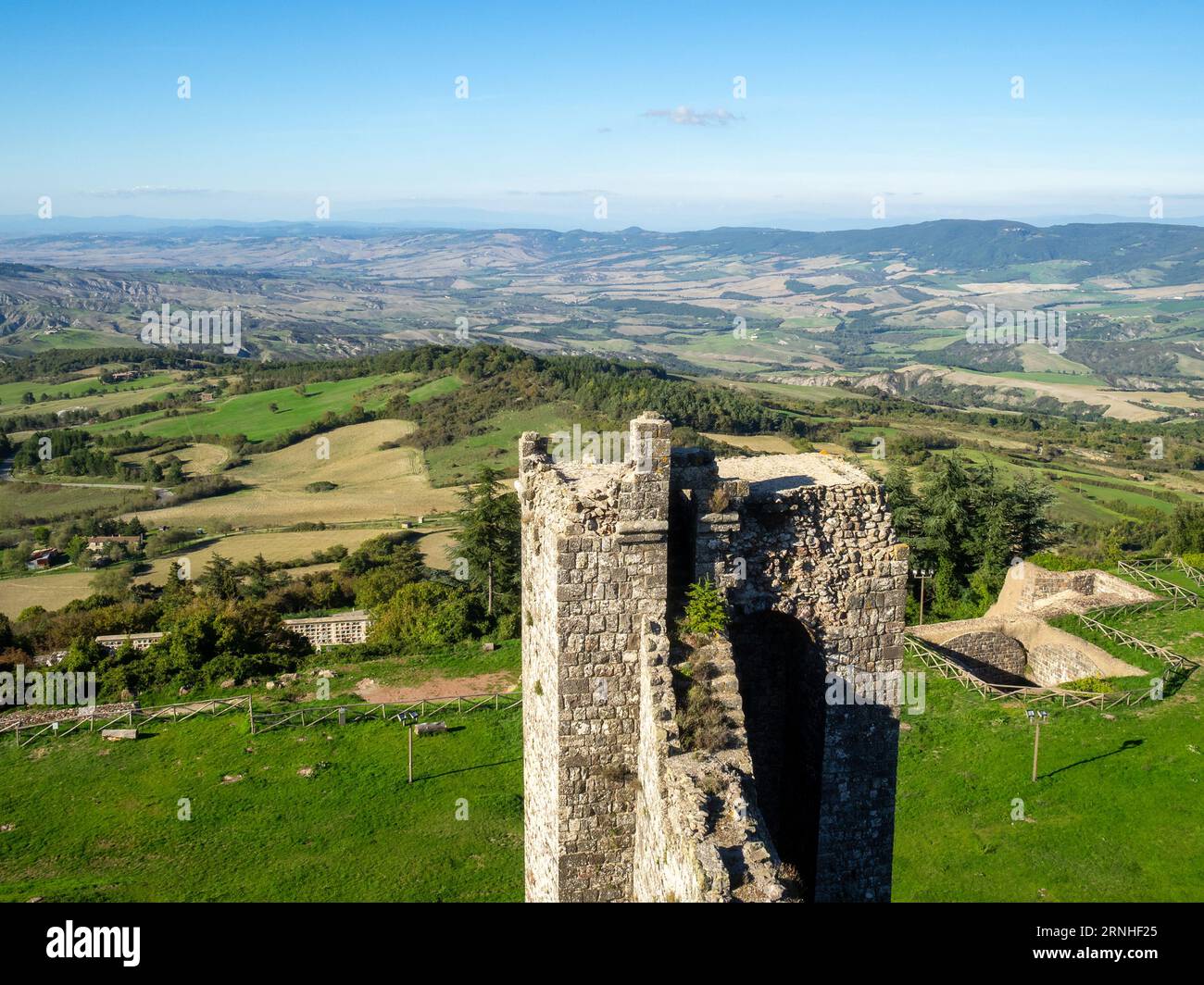 Tuscany landscape seen from the Radicofani Fortress Stock Photo - Alamy