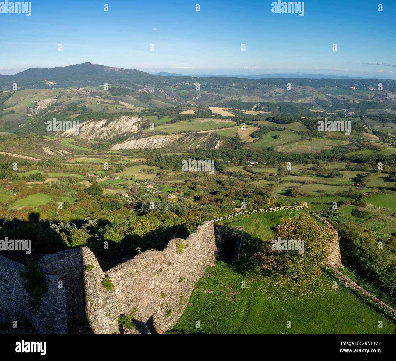 Tuscany landscape seen from the Radicofani Fortress Stock Photo - Alamy