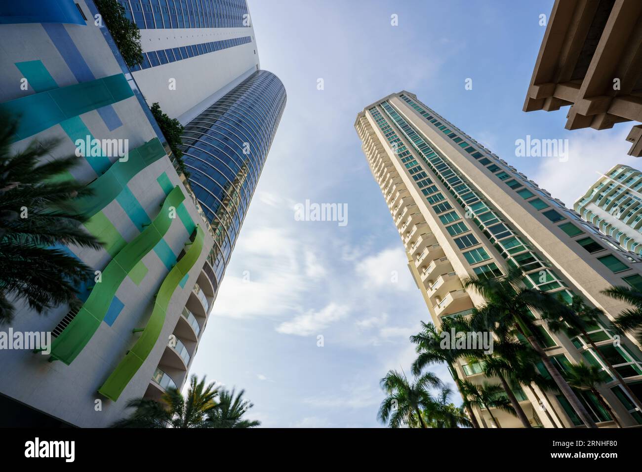 Tall buildings leaning inward. Ultra wide angle lens photo Stock Photo ...