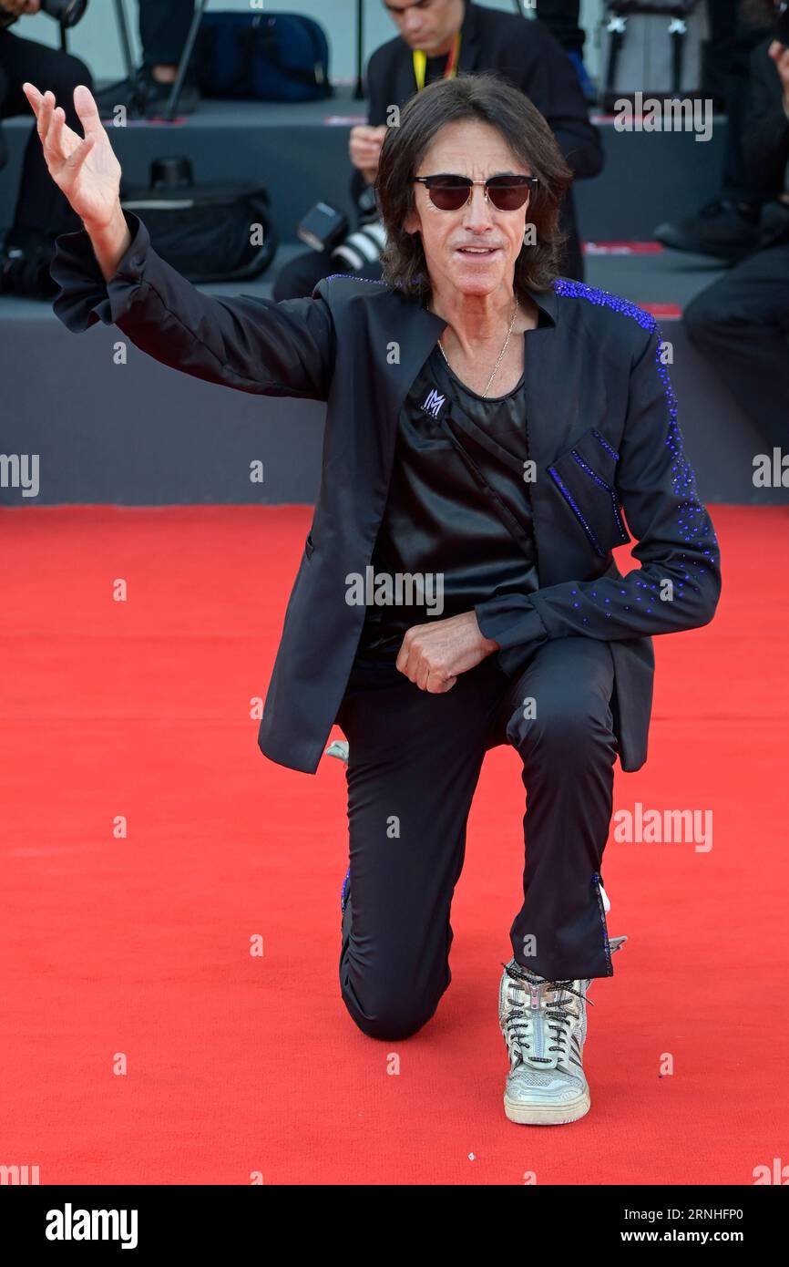 Venice Lido, Italy. 01st Sep, 2023. Alberto Fortis attends the red ...