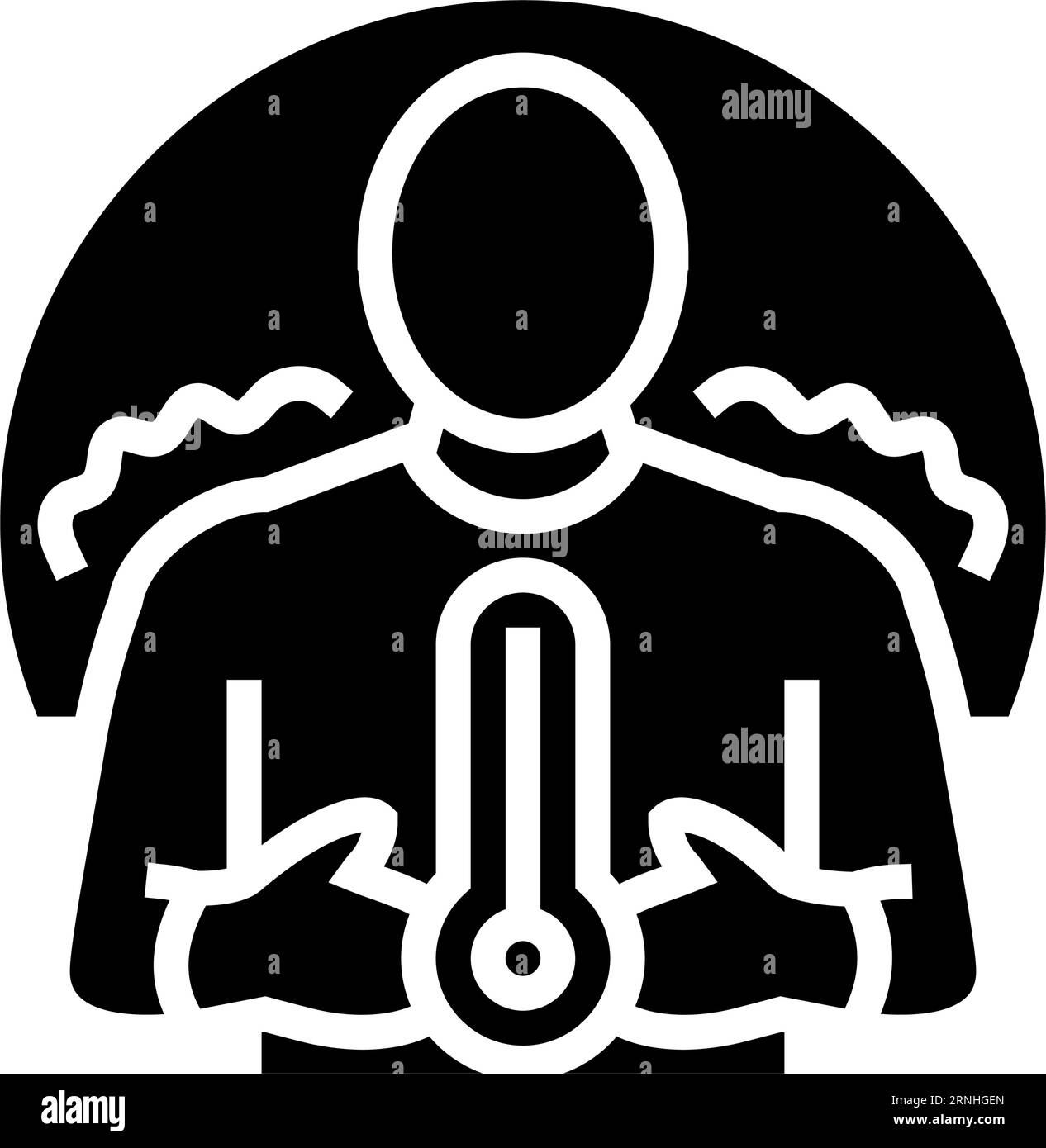 fever chills disease symptom glyph icon vector illustration Stock ...