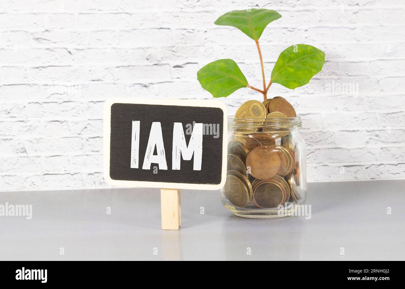 IAM, identity and access management symbol. Concept words 'IAM ...