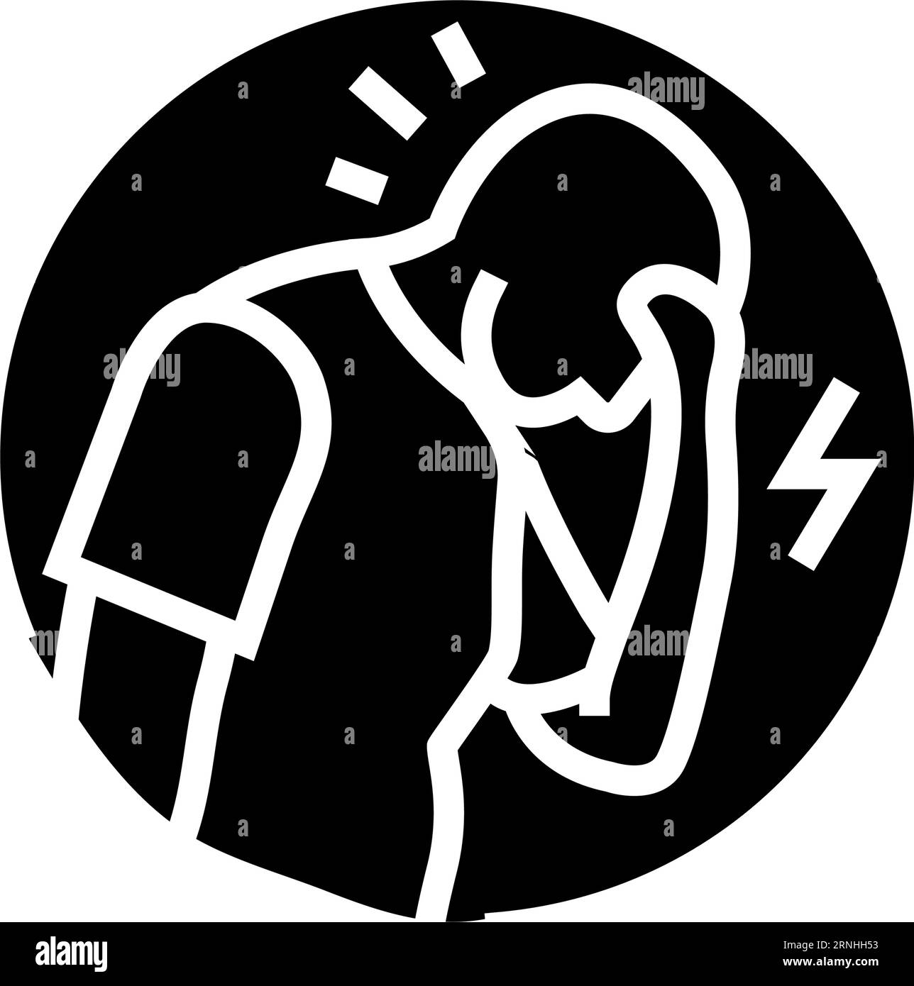 chronic pain disease symptom glyph icon vector illustration Stock ...