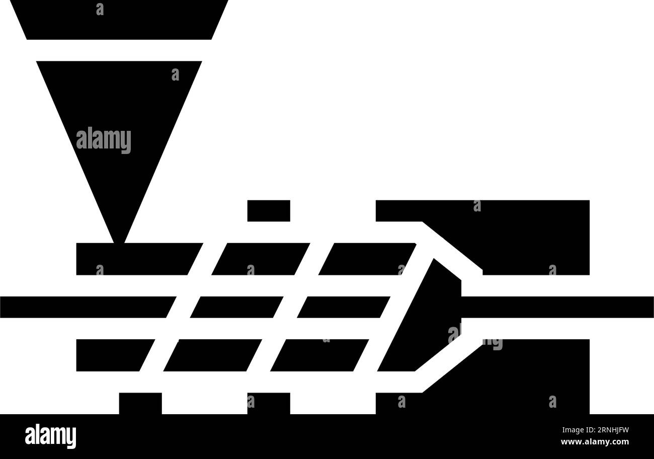 extrusion materials engineering glyph icon vector illustration Stock ...