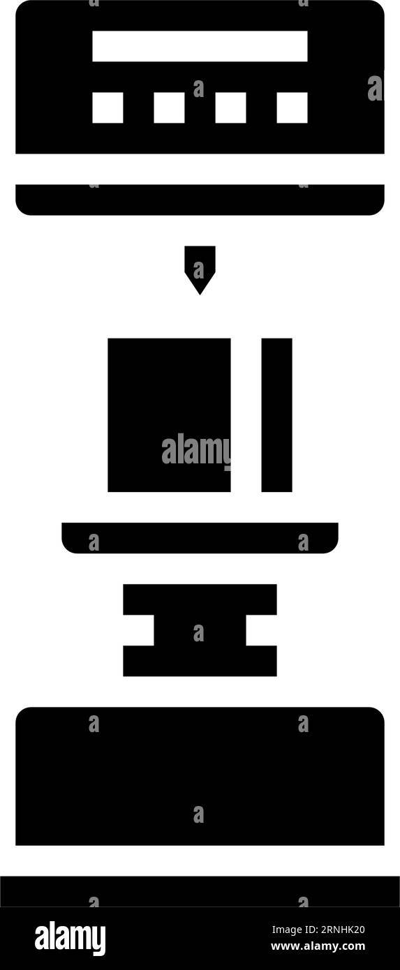 hardness testing materials engineering glyph icon vector illustration ...