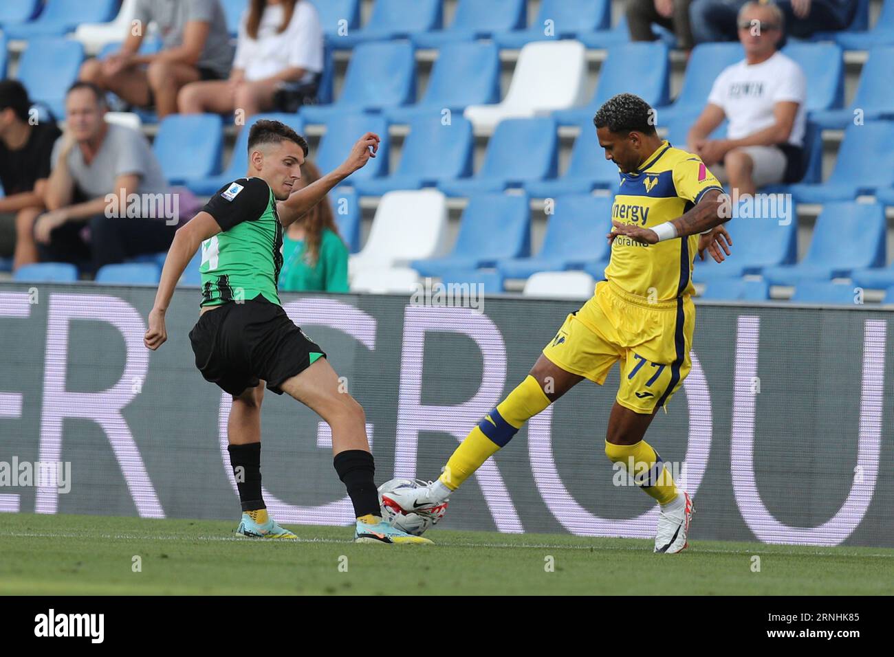 Jordi Mboula (Hellas Verona)Daniel Boloca (Sassuolo) during the Italian ...