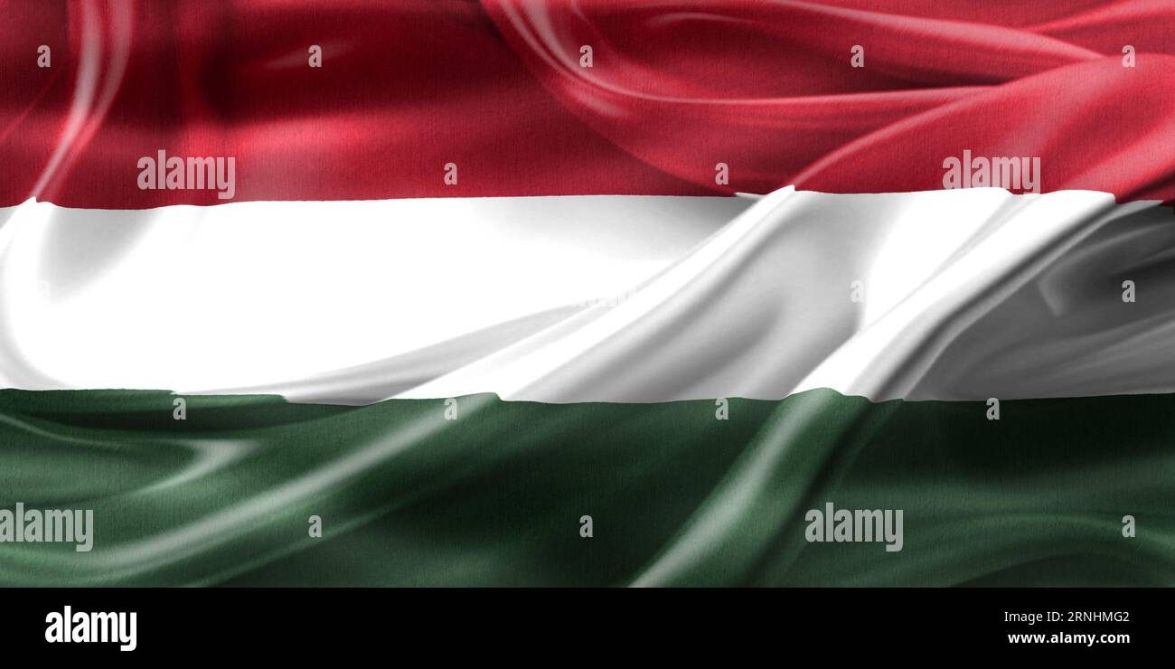 Hungary flag - realistic waving fabric flag Stock Photo - Alamy