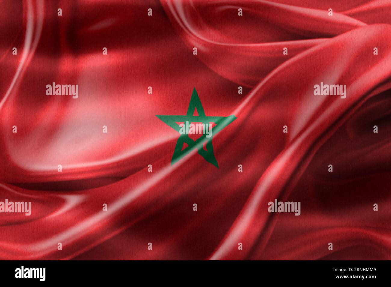 Morocco flag - realistic waving fabric flag Stock Photo - Alamy