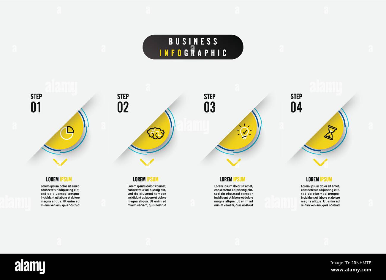 Business infographic element with 4 options, steps, number vector ...