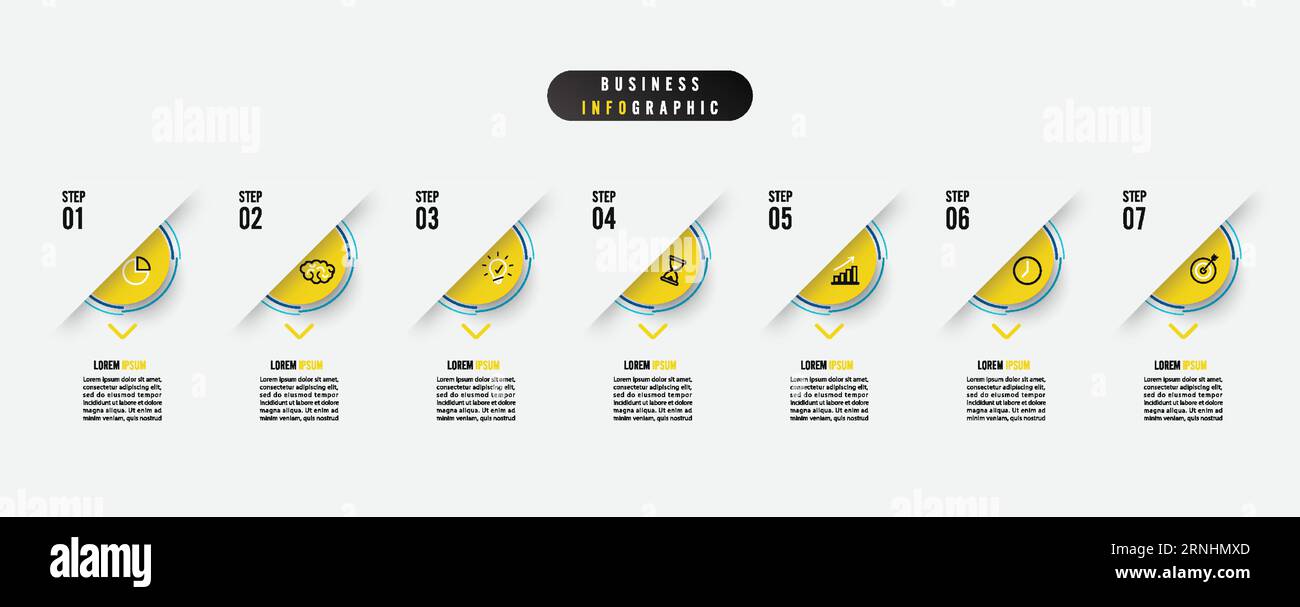 Business infographic element with 7 options, steps, number vector ...