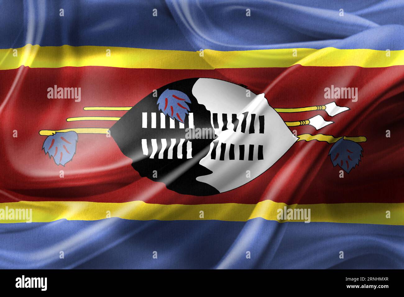 3D-Illustration of a Eswatini flag - realistic waving fabric flag Stock Photo - Alamy