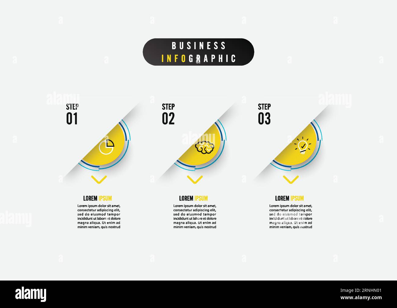 Business infographic element with 3 options, steps, number vector template design Stock Vector ...