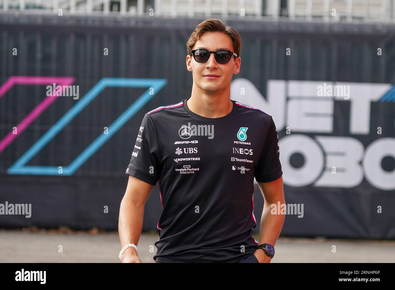 Monza, Italy. 1 Sep, 2023. George Russell of uk driving the (63 ...