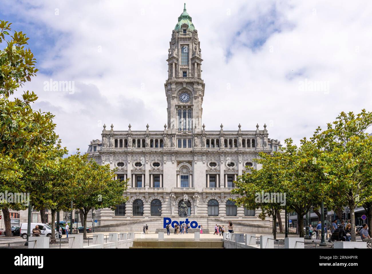 Porto, Portugal - 31.05.2023: Porto City Hall in the Aliados Avenue ...