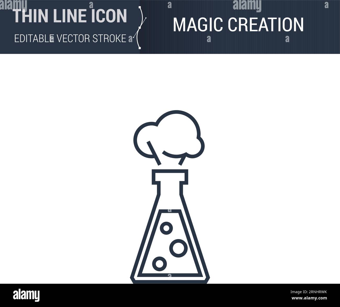 Symbol of Magic Creation Thin Line Icon of 3D Printing and Modeling Set ...