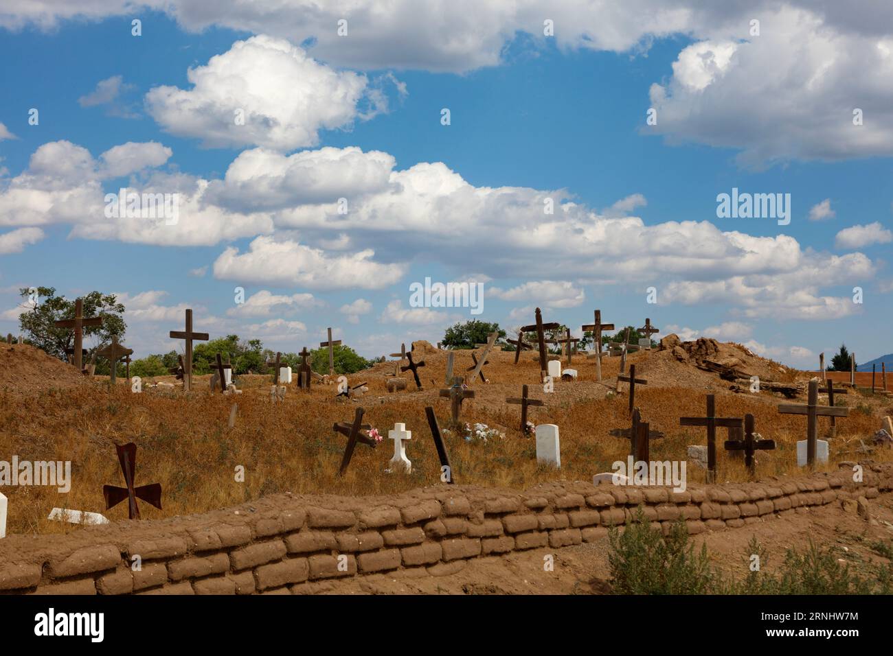 The San Geronimo Cemetery at the Taos Pueblo holds the graves of ...