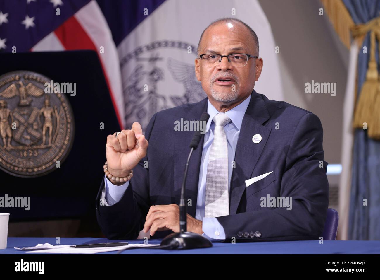 City Hall, New York, USA, September 01, 2023 - Mayor Eric Adams ...