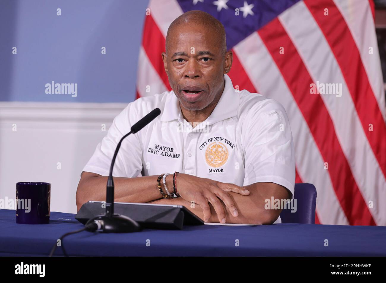 City Hall, New York, USA, September 01, 2023 - Mayor Eric Adams ...