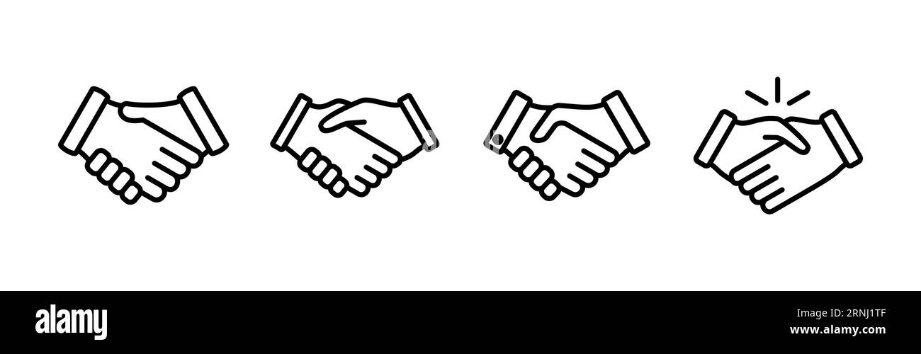 Hand shake icon vector. business handshake. contract agreement ...