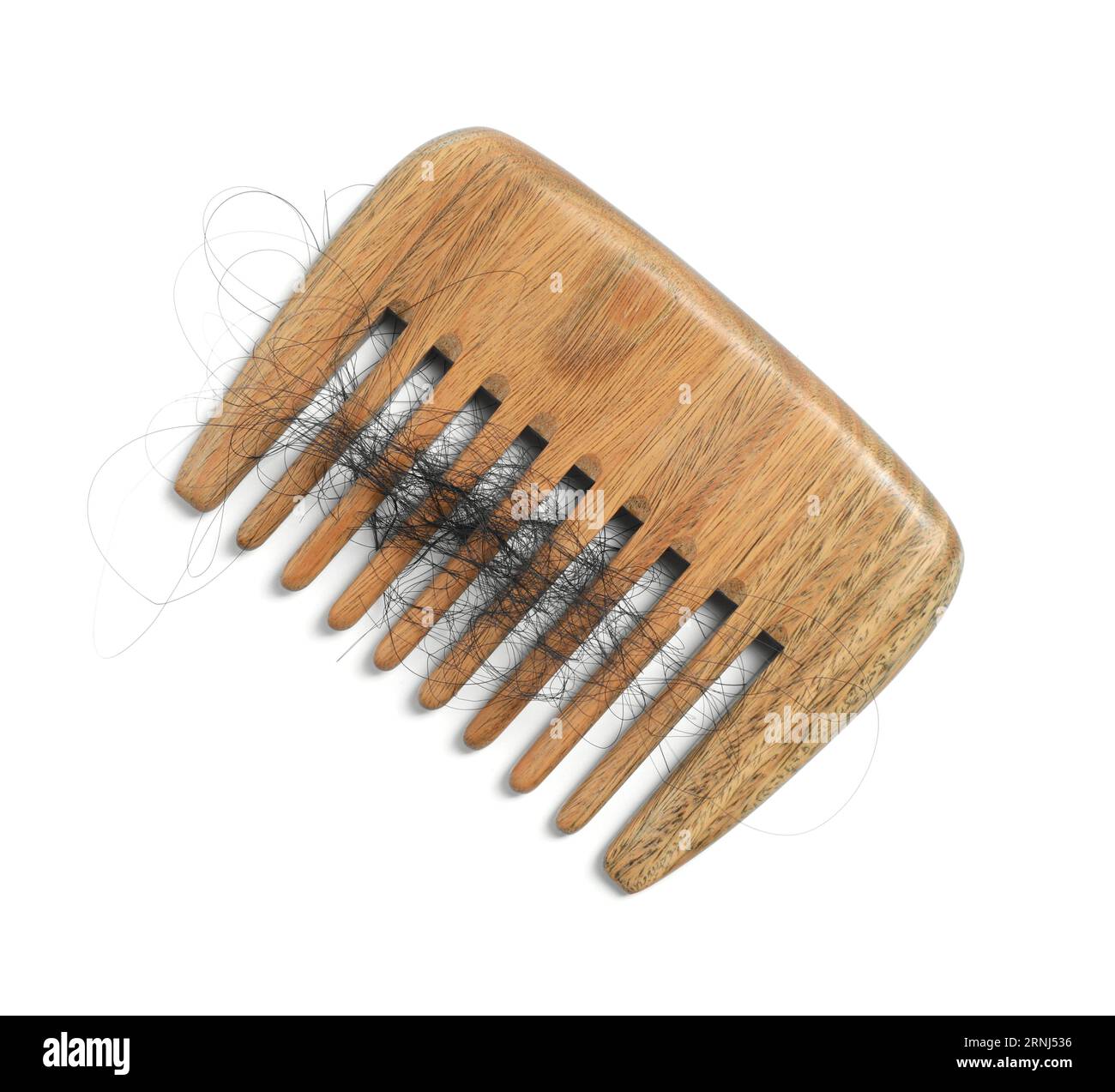Wooden comb with lost hair on white background, top view Stock Photo ...