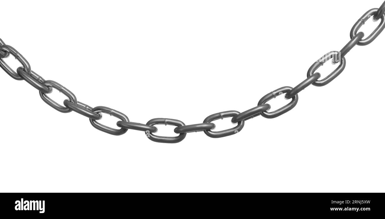 One common metal chain isolated on white Stock Photo - Alamy