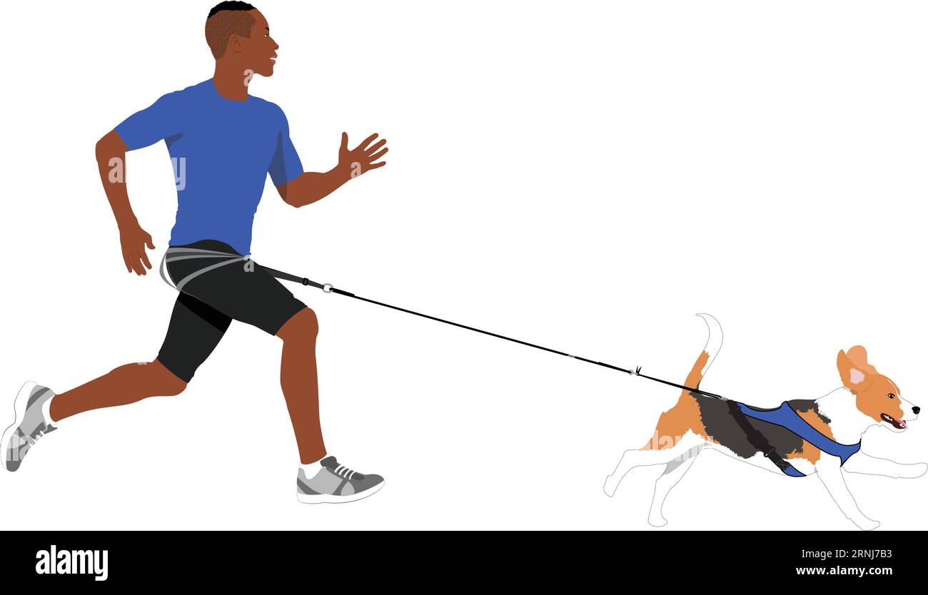 Man dog in background Stock Vector Images - Alamy