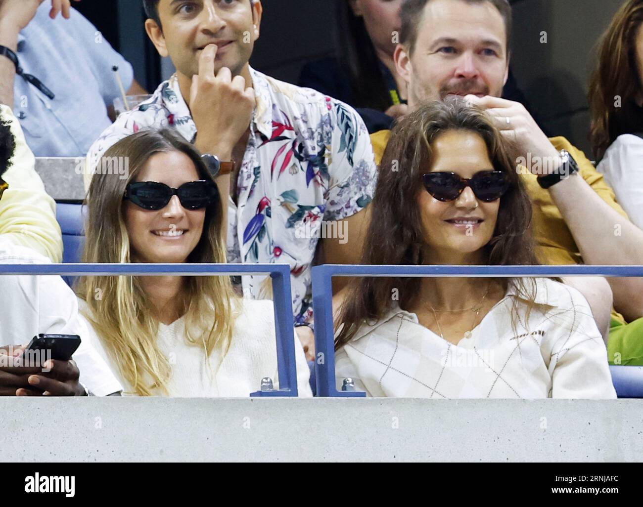 Flushing Meadow, United Stated. 01st Sep, 2023. Katie Holmes watches Coco Gauff play Elise ...