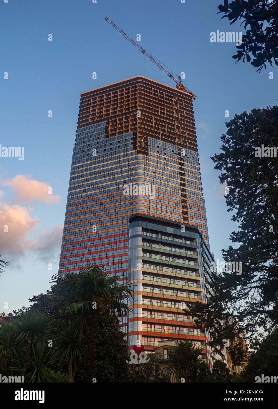High-rise building glazing. Facade of the new building. Skyscraper ...