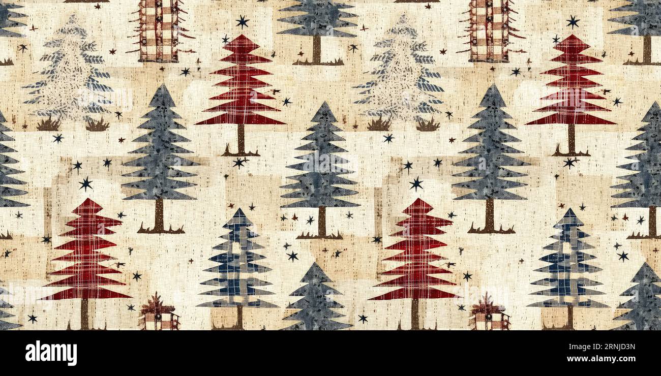 Rustic country christmas cottage with primitive hand sewing fabric ...