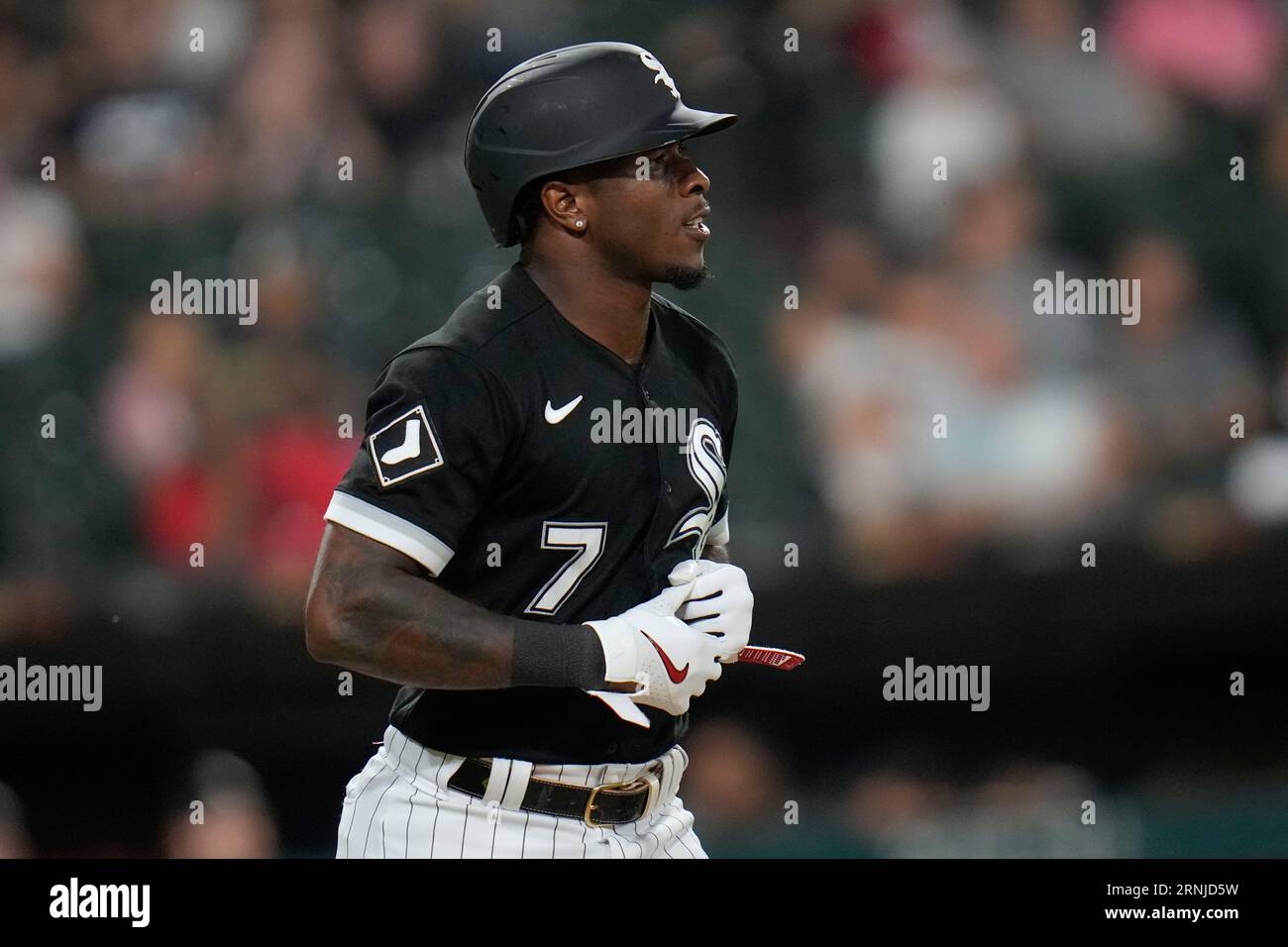 Chicago White Sox's Tim Anderson is walked by Detroit Tigers starting ...