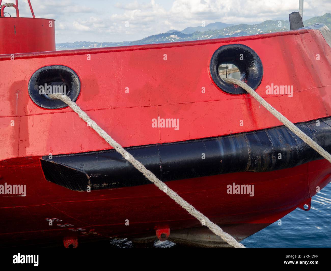 Mooring tied to the bollard. Maritime business. The concept of the ship ...