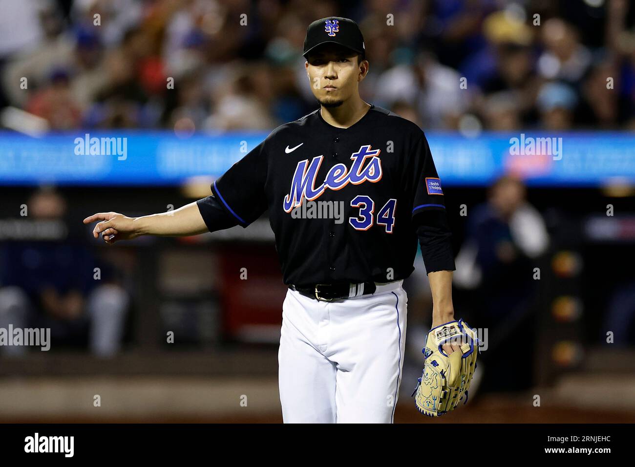 New York Mets starting pitcher Kodai Senga, of Japan, reacts against ...