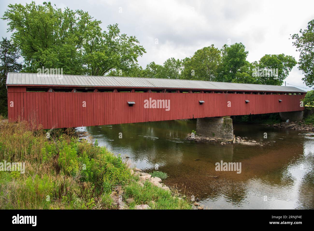 Bridge # 35-55-01 Built in 1860, the historic bridge, painted in the ...