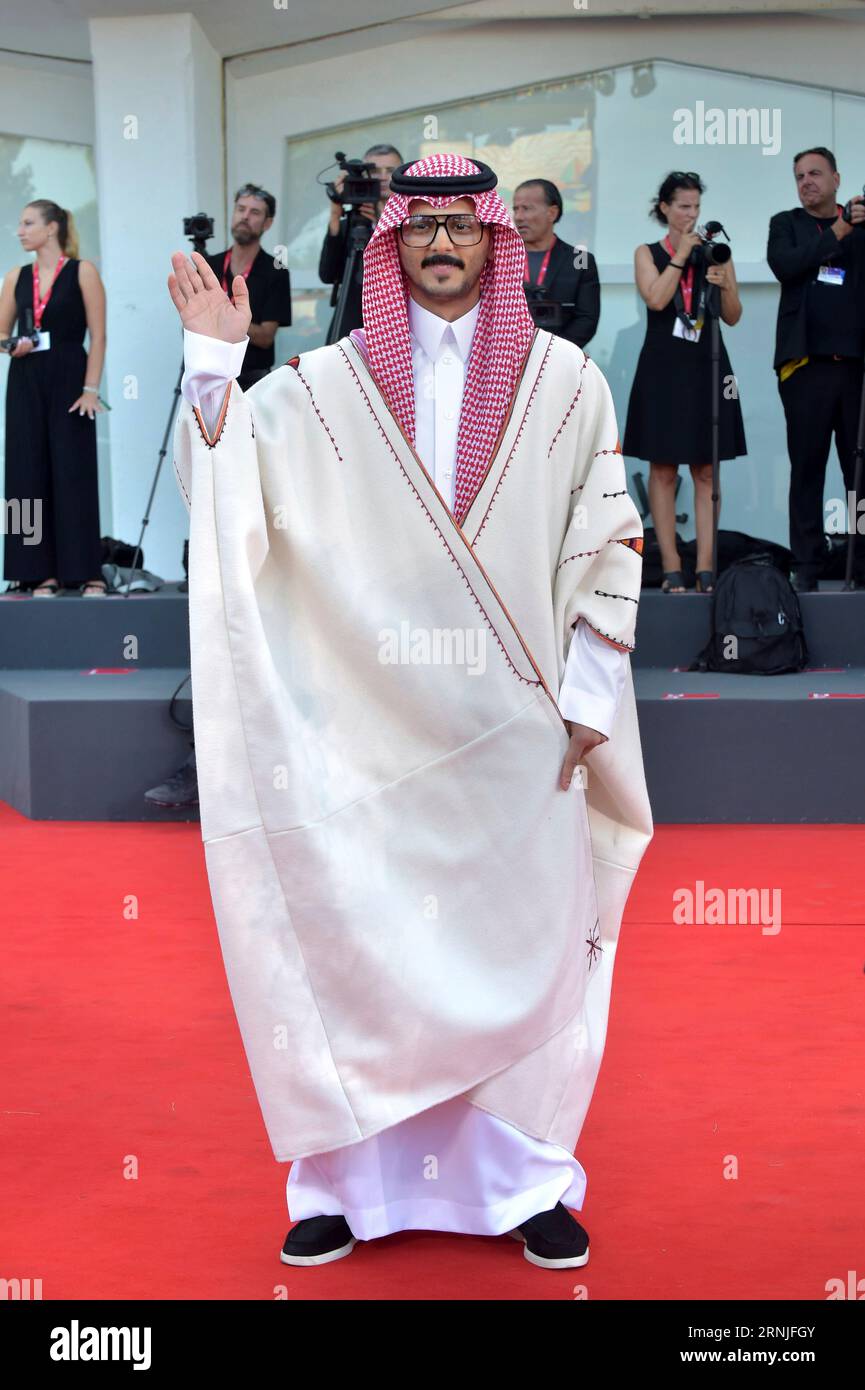 Venice, Italy. 01st Sep, 2023. VENICE, ITALY - SEPTEMBER 01: Mo Elshehri attends a red carpet ...