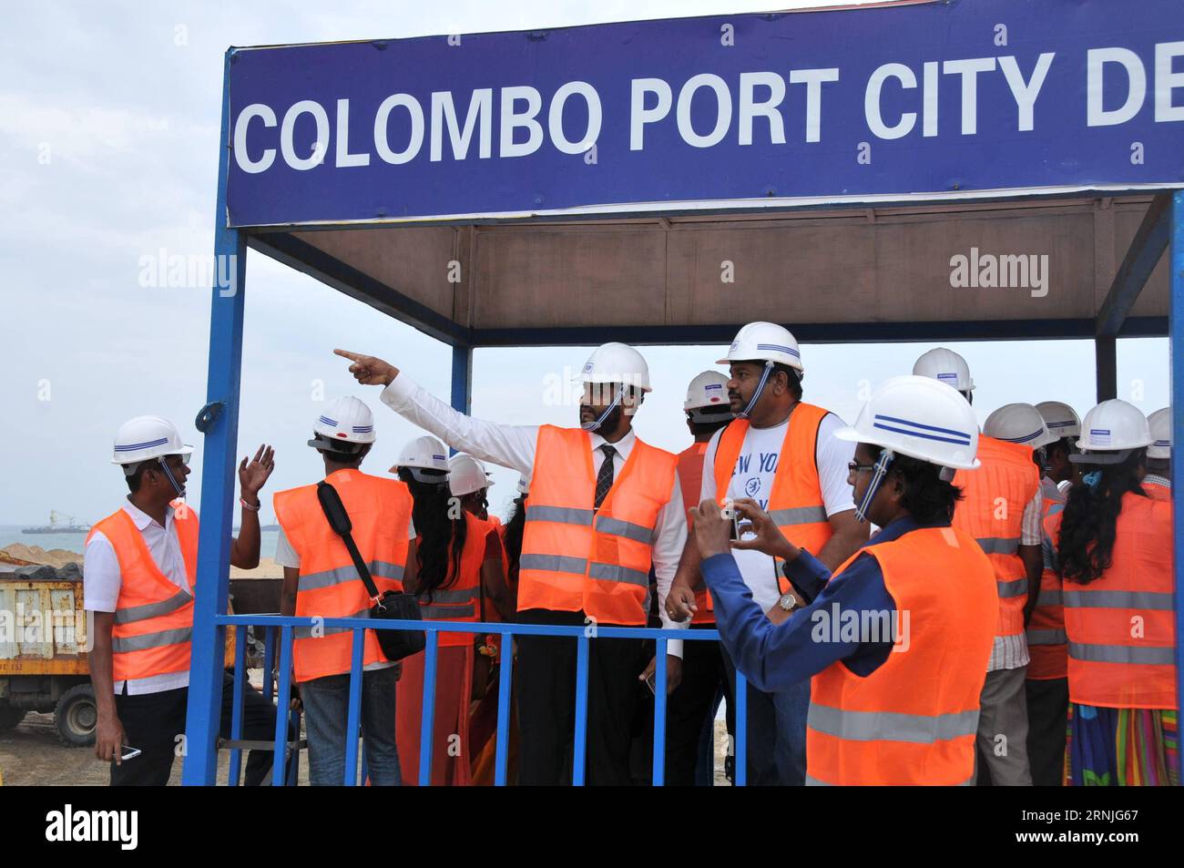 People visit the Colombo Port City Development Project in Colombo ...
