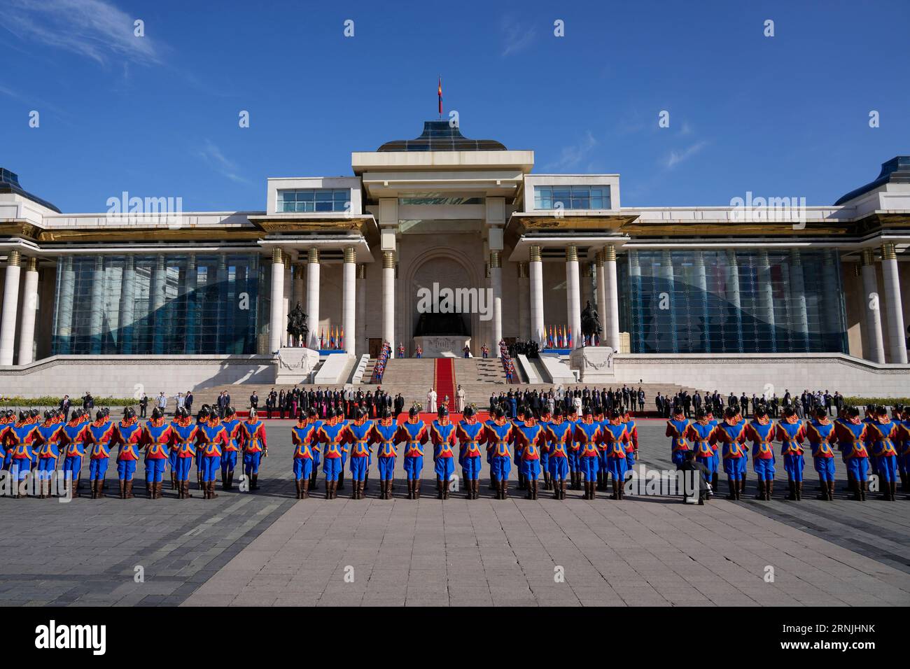 Mongolian President Ukhnaagiin Khurelsukh, right and Pope Francis meet ...