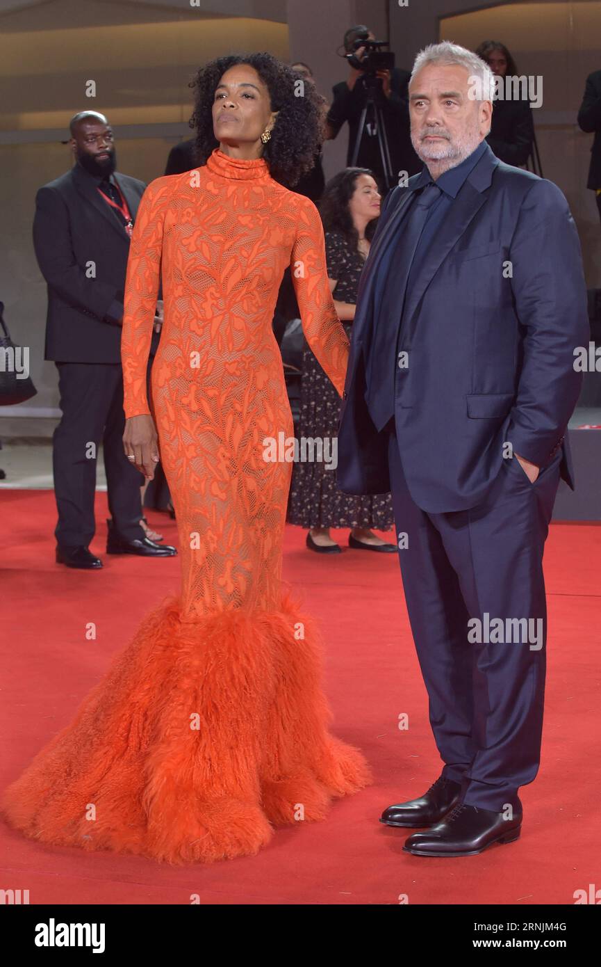Venice, Italy. 31st Aug, 2023. Virginie Besson-Silla and Luc Besson ...