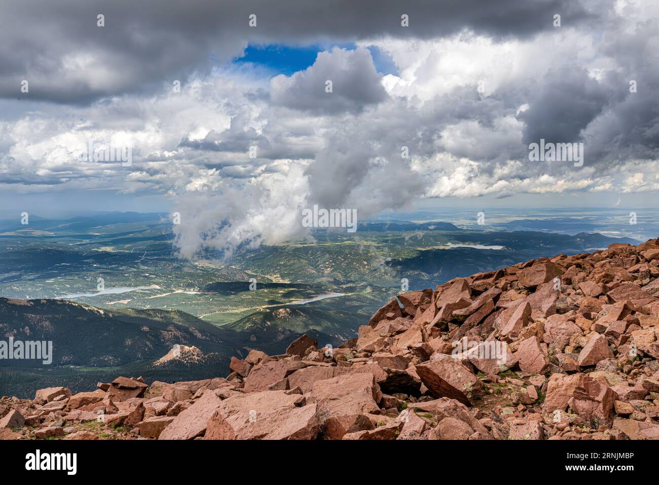 Pikes Peak Colorado Springs - summit view of clouds rocks and landscape ... Pikes Peak Colorado Springs - summit view of clouds rocks and landscape ...