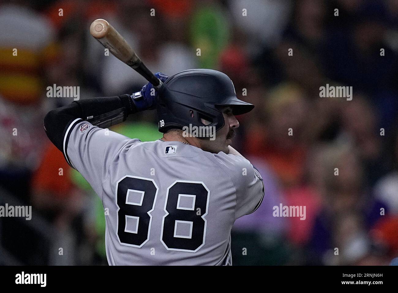 New York Yankees catcher Austin Wells (88) makes his first Major League ...