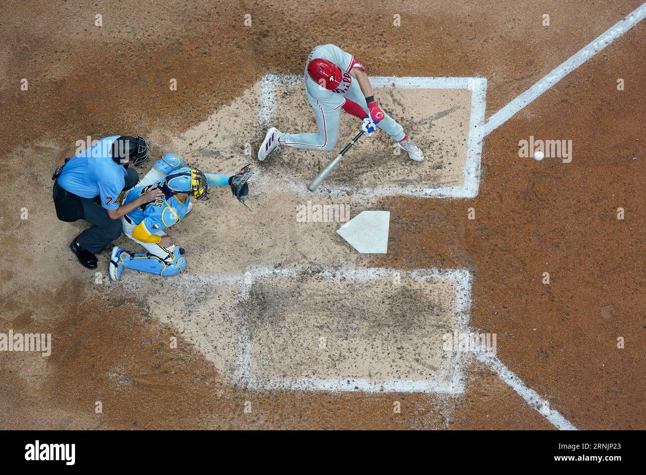 Philadelphia Phillies' Trea Turner hits a three-run home run during the ...