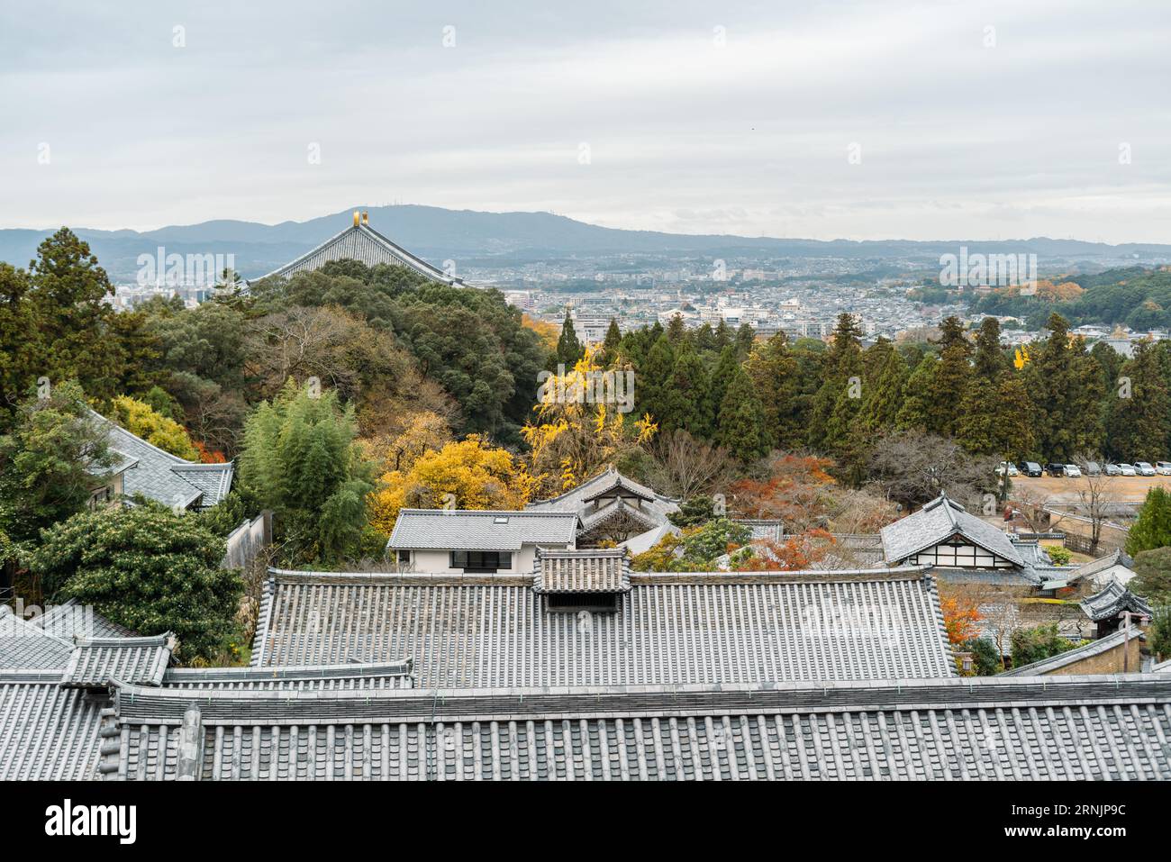 Panoramic view of Nara park traditional temple at autumn in Nara, Japan ...