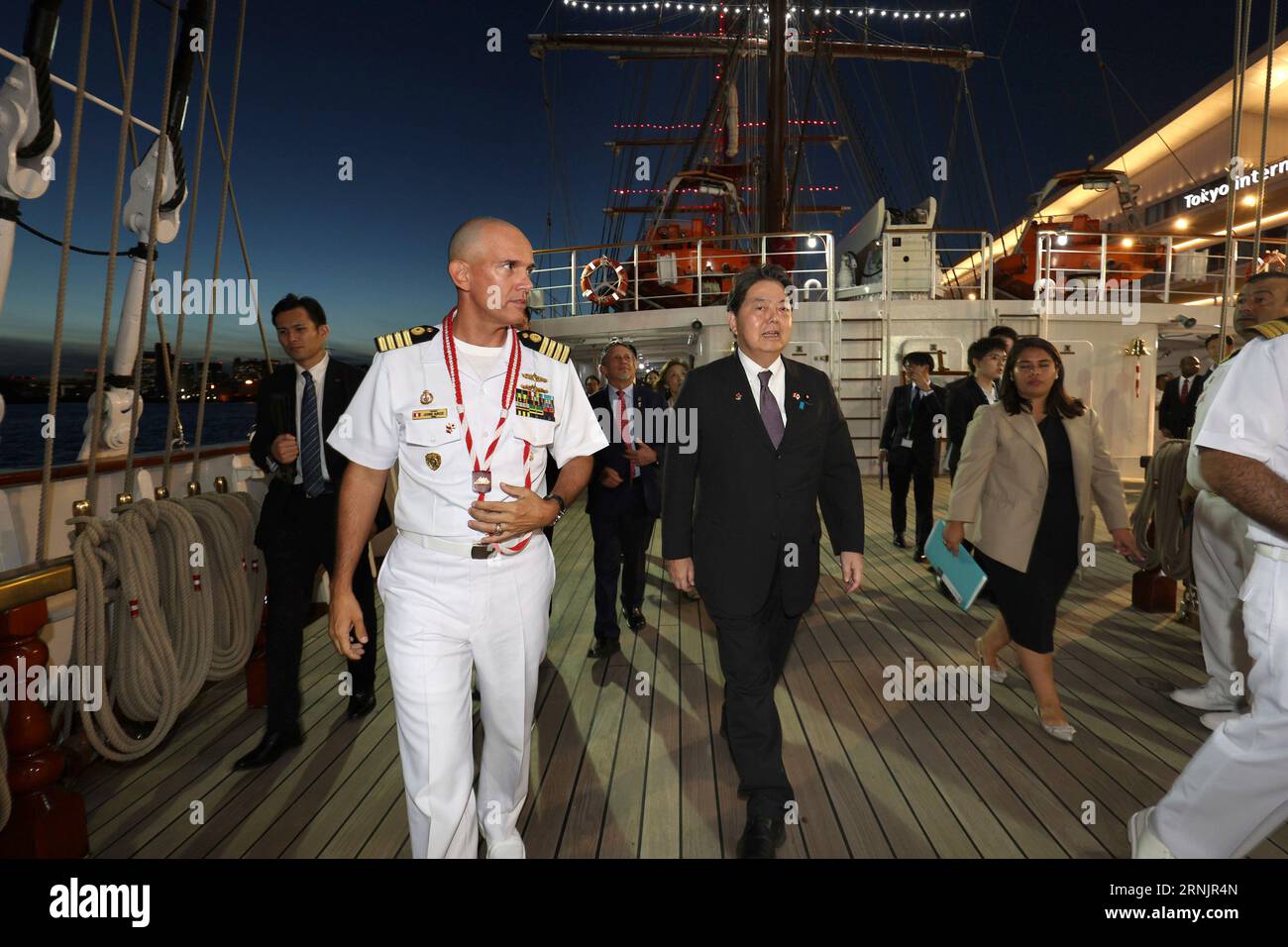 Japan's Foreign Minister Yoshimasa Hayashi visits the Peruvian Navy ...