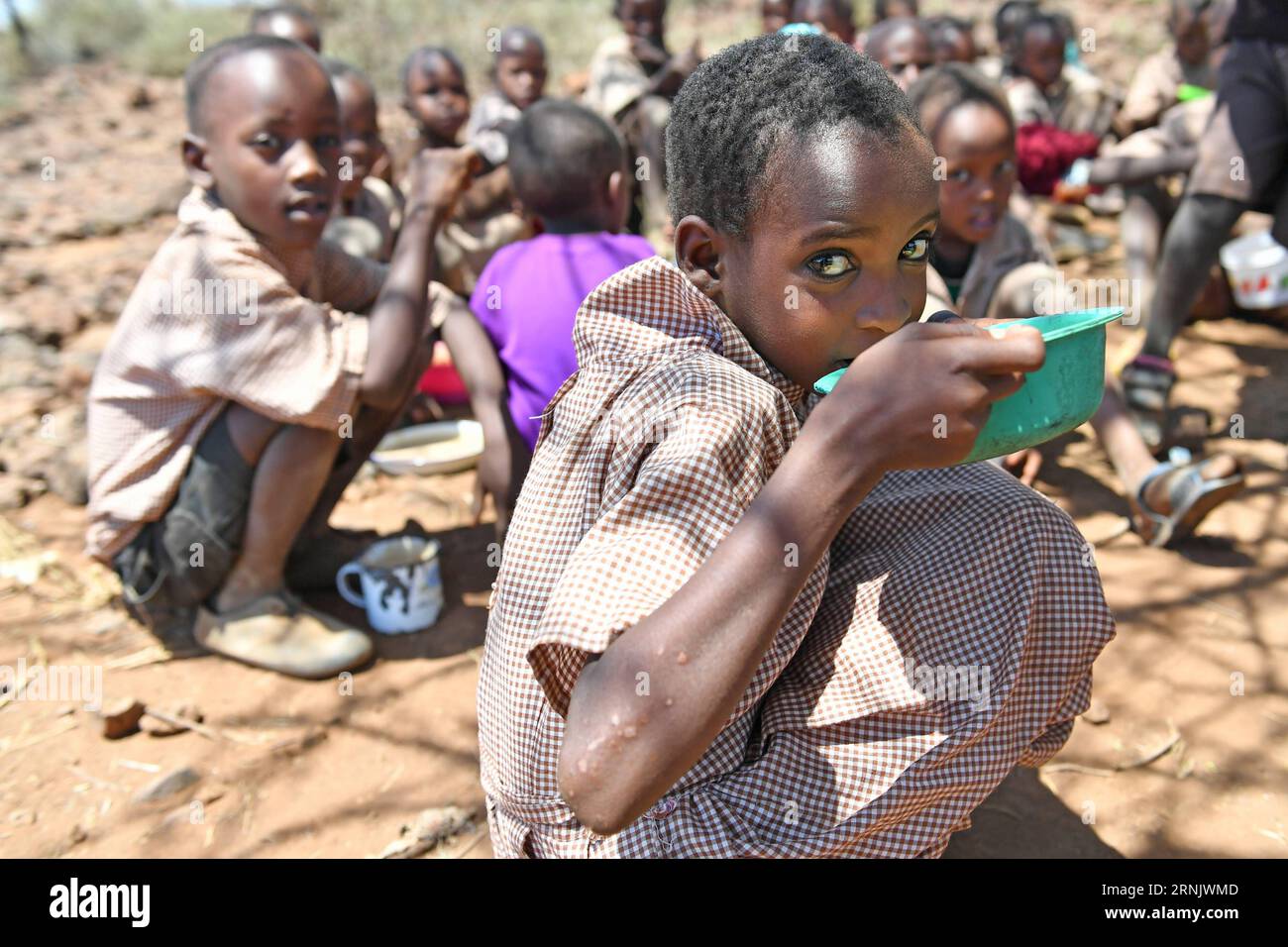 KAJIADO (KENYA), Students of the Olomayiana West Primary School enjoy ...